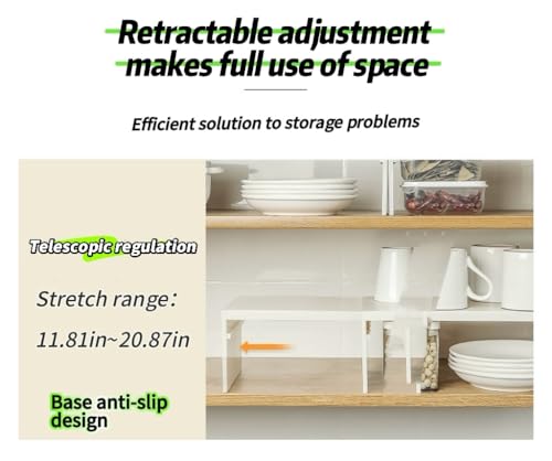Zmcaiwsy Kitchen cabinets and Counter Shelves Layered Shelves, Store, and Increase Space,can be Stacked, extensible, Non-Slip, Suitable for The Kitchen, cabinets, Sinks, Shoe cabinets, Wardrobe