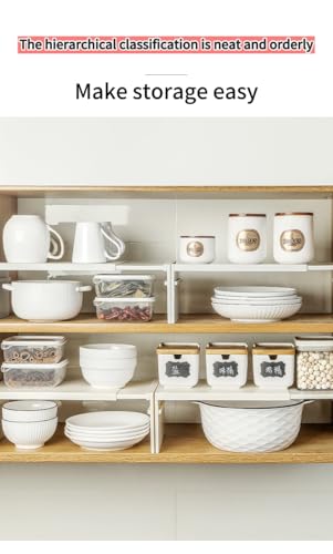 Zmcaiwsy Kitchen cabinets and Counter Shelves Layered Shelves, Store, and Increase Space,can be Stacked, extensible, Non-Slip, Suitable for The Kitchen, cabinets, Sinks, Shoe cabinets, Wardrobe