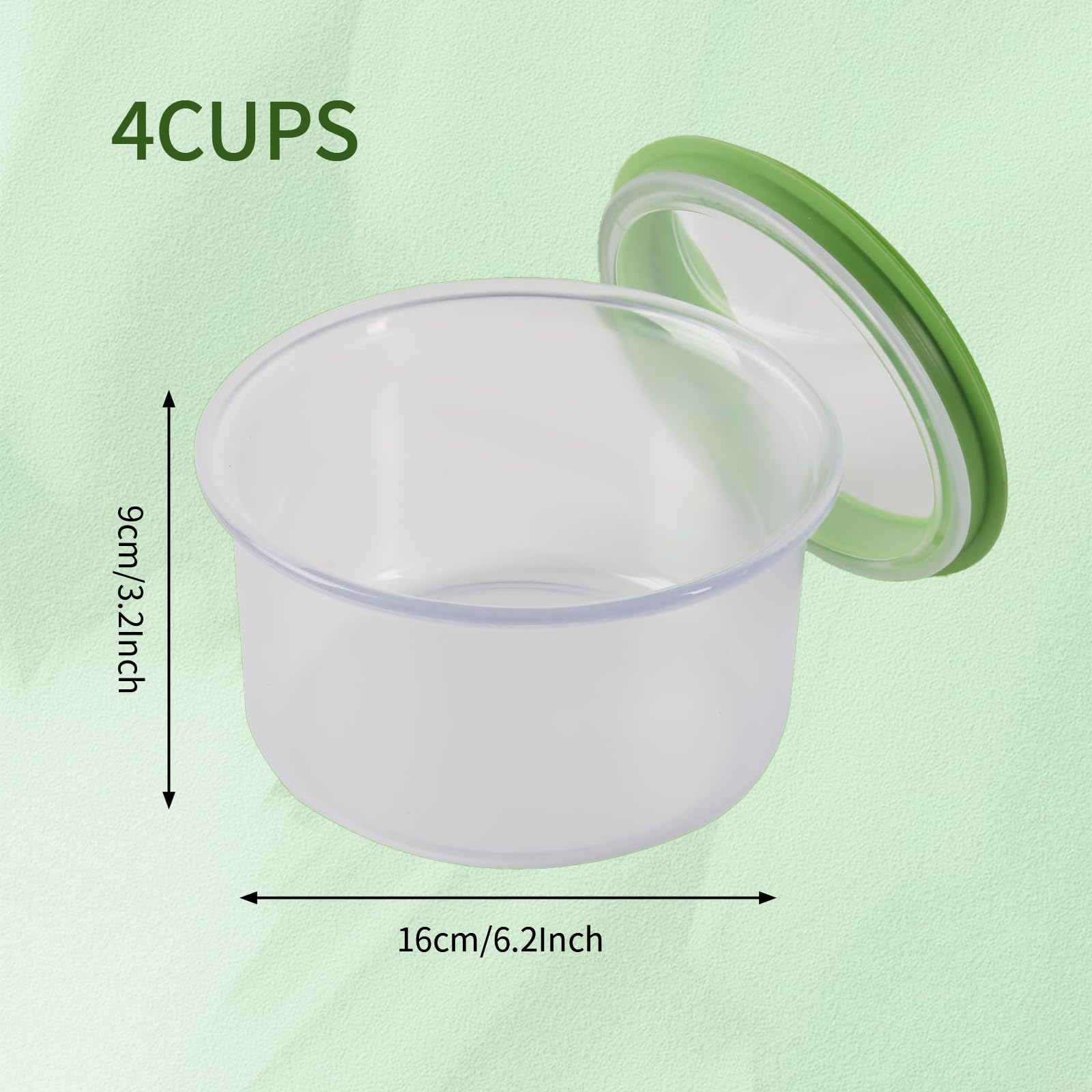 Defresit 2Pcs Guacamole Keeper-4 Cups with Airtight Lid Fresh Longer Guacamole Saver Food Storage Containers for Dips-
