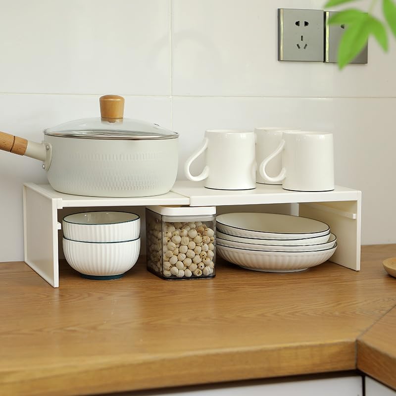 Zmcaiwsy Kitchen cabinets and Counter Shelves Layered Shelves, Store, and Increase Space,can be Stacked, extensible, Non-Slip, Suitable for The Kitchen, cabinets, Sinks, Shoe cabinets, Wardrobe