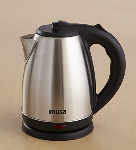 IMUSA USA GAU-18220 1.8 Liter Cordless Stainless Steel Electric Tea Kettle with Easy To Serve Pouring Spout