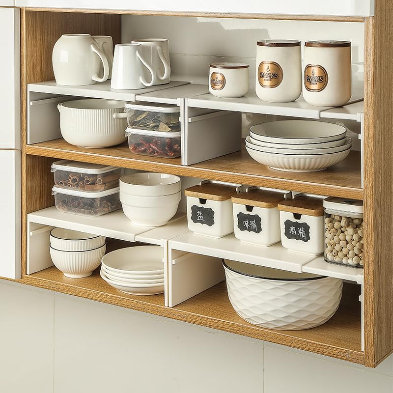 Zmcaiwsy Kitchen cabinets and Counter Shelves Layered Shelves, Store, and Increase Space,can be Stacked, extensible, Non-Slip, Suitable for The Kitchen, cabinets, Sinks, Shoe cabinets, Wardrobe