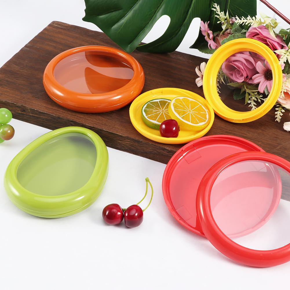 Trasylph Silicone Fruit Storage Box, 4pcs Fruit and Vegetable Storage Containers Set for Fridge, Avocado Saver and Tomato Holder Onion Storage Container Fresh Stretch Pod for Fridge Keep Fresh