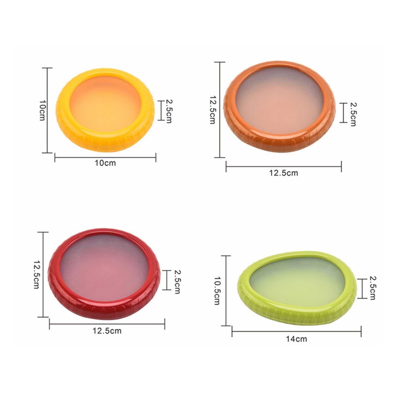 4pcs Silicone Fruit Storage Box, Upgrated Silicone Fruit And Vegetable Anti-Oxidation Storage Containers, Fresh Preservation Box for Avocado Tomato Onion Lemon, Container Set for Fridge Keep Fresh