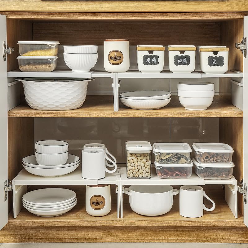 Zmcaiwsy Kitchen cabinets and Counter Shelves Layered Shelves, Store, and Increase Space,can be Stacked, extensible, Non-Slip, Suitable for The Kitchen, cabinets, Sinks, Shoe cabinets, Wardrobe