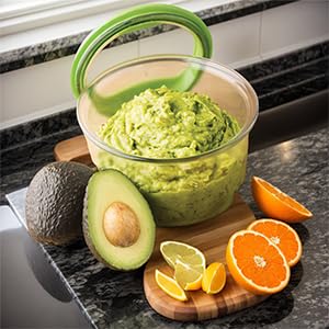 Defresit 2Pcs Guacamole Keeper-4 Cups with Airtight Lid Fresh Longer Guacamole Saver Food Storage Containers for Dips-
