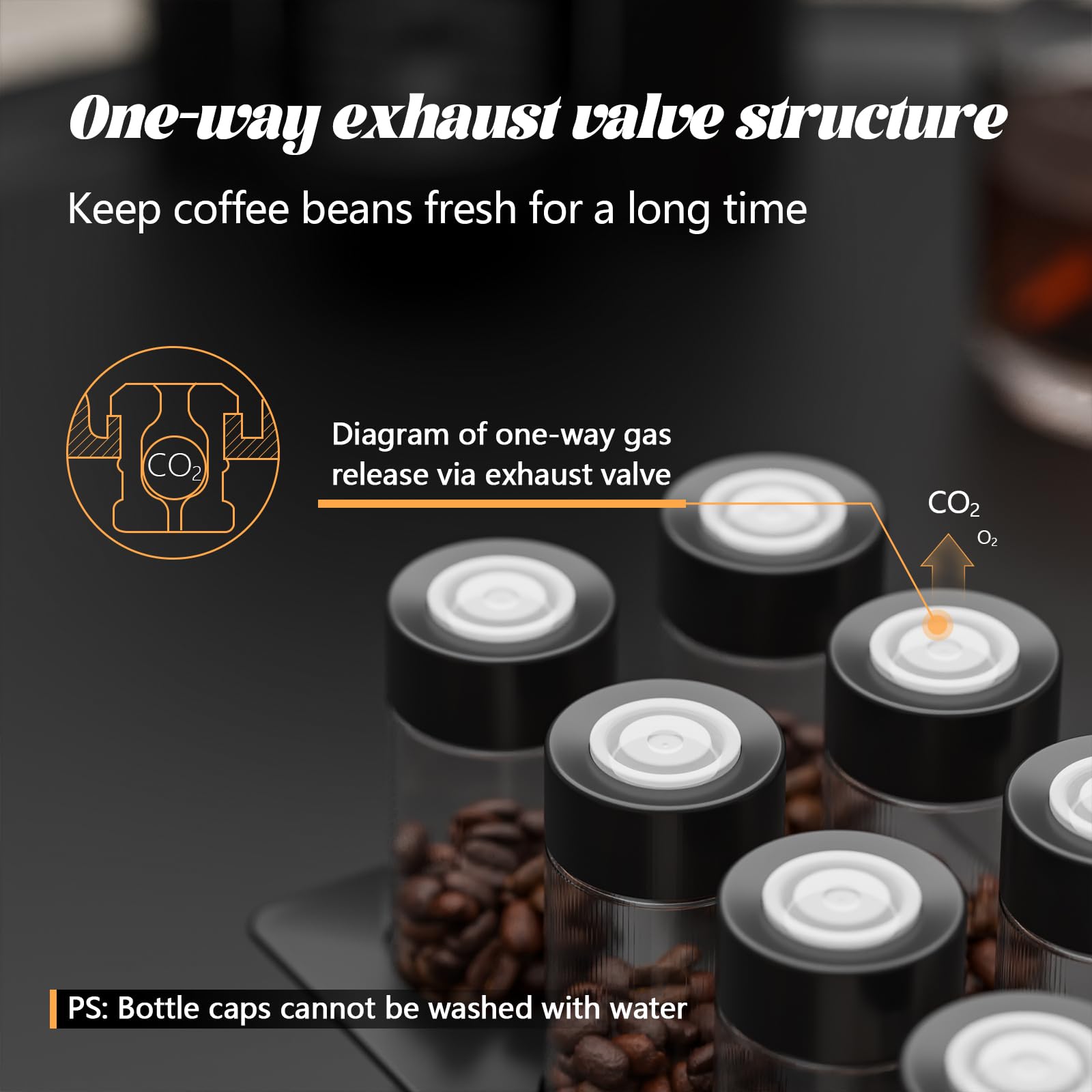 VZONE Coffee Bean Cellar Tubes Single Dose Glass Coffee Container with Hopper 8 Tubes with Exhaust Valve