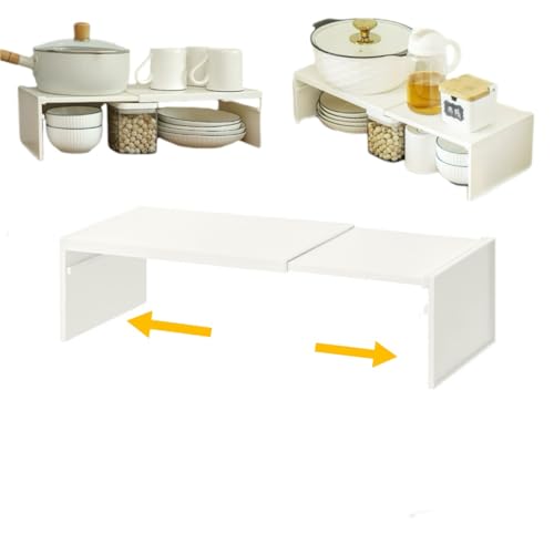 Zmcaiwsy Kitchen cabinets and Counter Shelves Layered Shelves, Store, and Increase Space,can be Stacked, extensible, Non-Slip, Suitable for The Kitchen, cabinets, Sinks, Shoe cabinets, Wardrobe