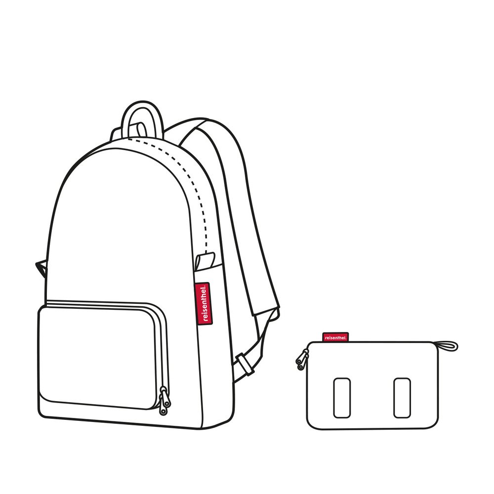 reisenthel Mini Maxi Rucksack, Foldable Travel Backpack with Built-in Carrying Pouch, Black