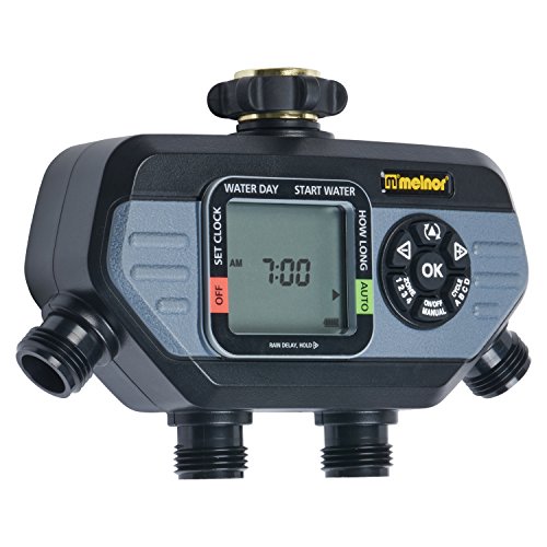 Melnor 73280 Digital Water Electronic Hose Timer, 4 Zone, Black/Gray
