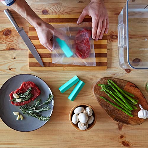 Sous Vide Weights β Keep Bags Submerged In Place and Eliminate Floating Food β Set of 3 Weights 6.2 Ounces - Food Safe Silicone and Stainless Steel - Better Performance than Magnets, Clips or Rack