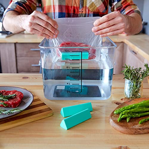 Sous Vide Weights β Keep Bags Submerged In Place and Eliminate Floating Food β Set of 3 Weights 6.2 Ounces - Food Safe Silicone and Stainless Steel - Better Performance than Magnets, Clips or Rack