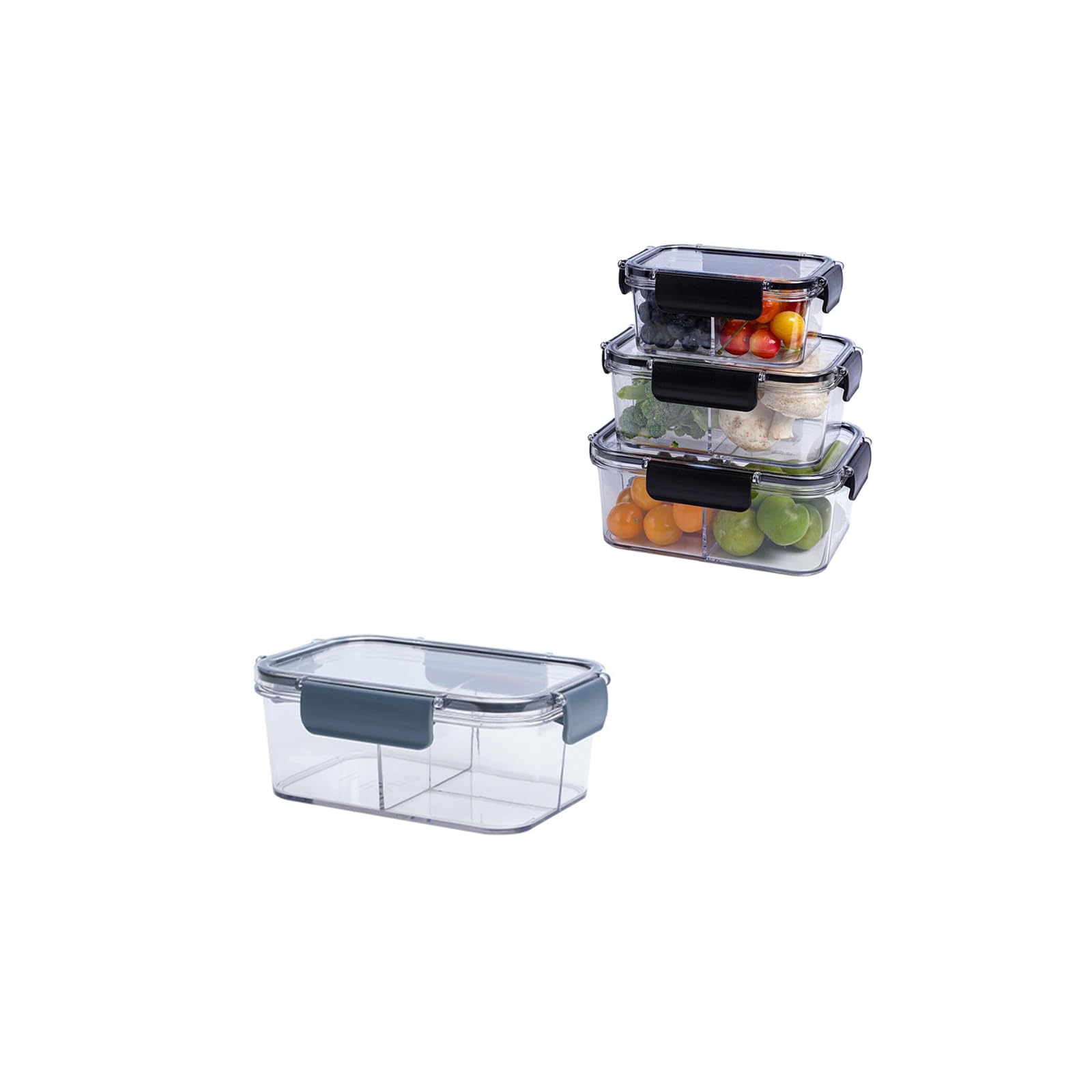Deals of The Day, Food Storage Containers, Space Saving Keep Reusable, Plastic Food Storage Containers Easily Cleaned, for Microwave Freezer (800ML)