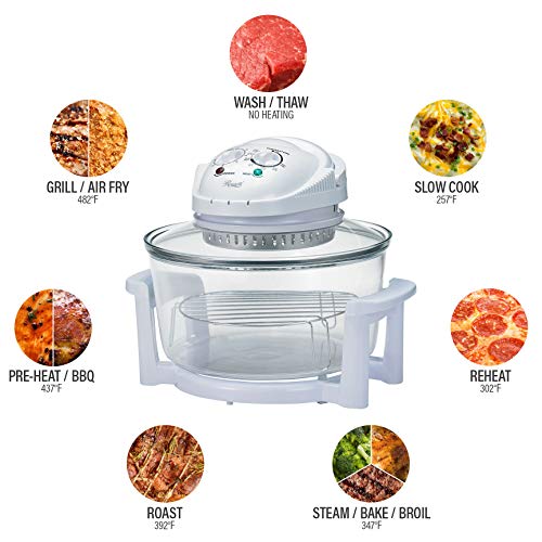 Rosewill Infrared Halogen Stainless Steel Extender Ring Convection Oven, 12-18L Dial