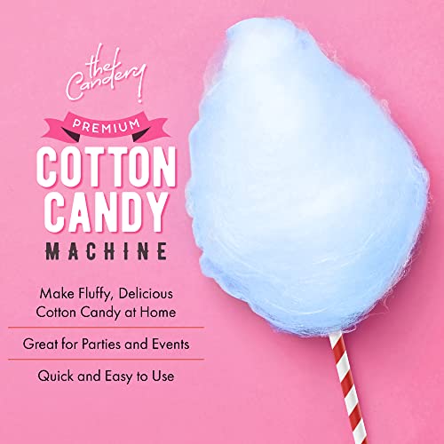 Cotton Candy Machine with Stainless Steel Bowl 2.0 - Cotton Candy Maker, 10 Cones & Sugar Scoop - Nostalgic Household Cotton Candy Machine for Kids, Birthday Party - Use with Floss Sugar, Hard Candy- By The Candery