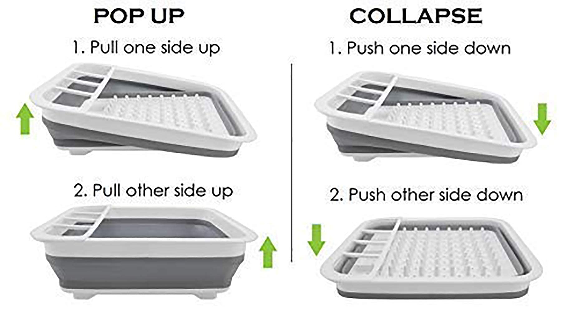 Ahyuan Collapsible Dish Drying Rack with Drainboard Tray Space Saving Camper Accessories Kitchen Storage Organizer RV Accessories for Inside Camper Accessories for Travel Trailers (with Drainboard)