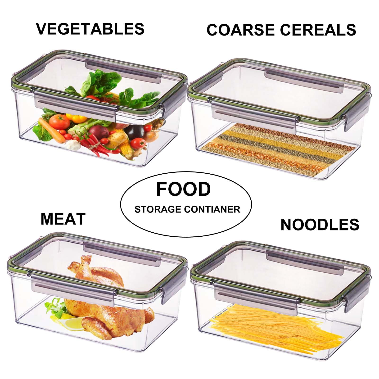 Foncroto Sandwich Food Storage Containers With Lids: 118 OZ Reusable Leakproof Storage Containers With Lids,Plastic Meal Prep Storage Container for Sandwich Vegetable,Salad,Fruit
