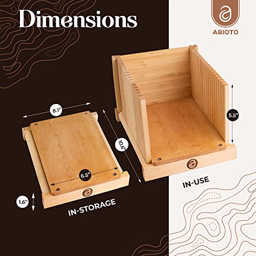 Bread Slicer for Homemade Bread (Hard Maple Wood) – 4 Different Thickness Options for Even and Consistent Bread Slices - Compact Foldable Bread Slicing Guide with Optimal Knife Grooves