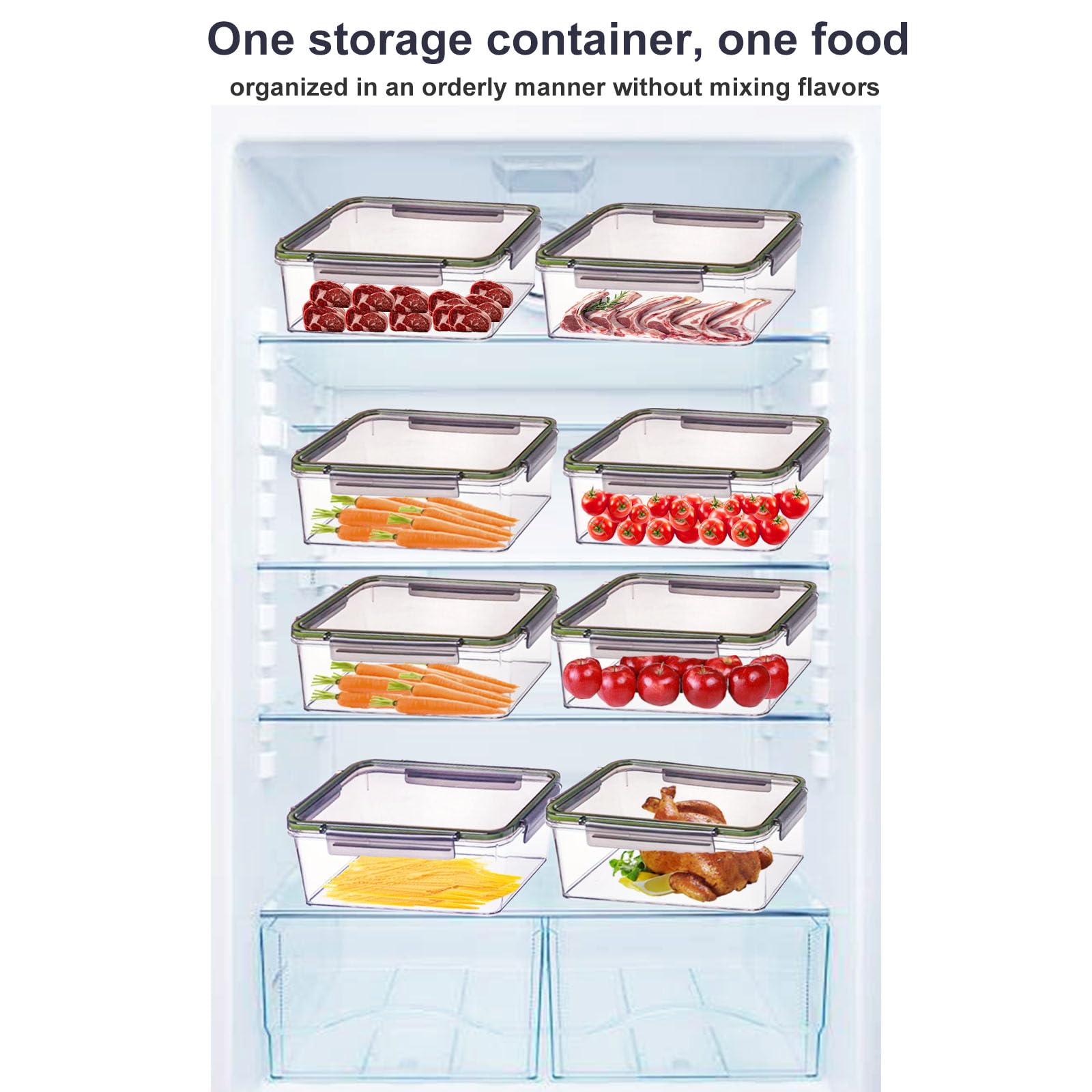 Foncroto Sandwich Food Storage Containers With Lids: 118 OZ Reusable Leakproof Storage Containers With Lids,Plastic Meal Prep Storage Container for Sandwich Vegetable,Salad,Fruit