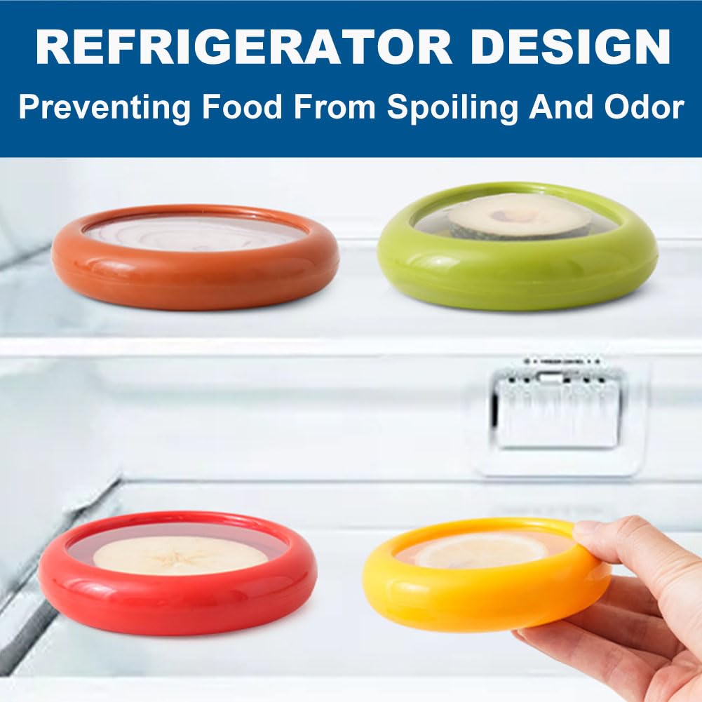 Silicone Fruit Storage Box, 4PC Reusable Storage Containers for Tomatoes, Avocados, Onions, Lemons, and Potatoes, Fruit and Vegetable Storage Box to Keep Fresh