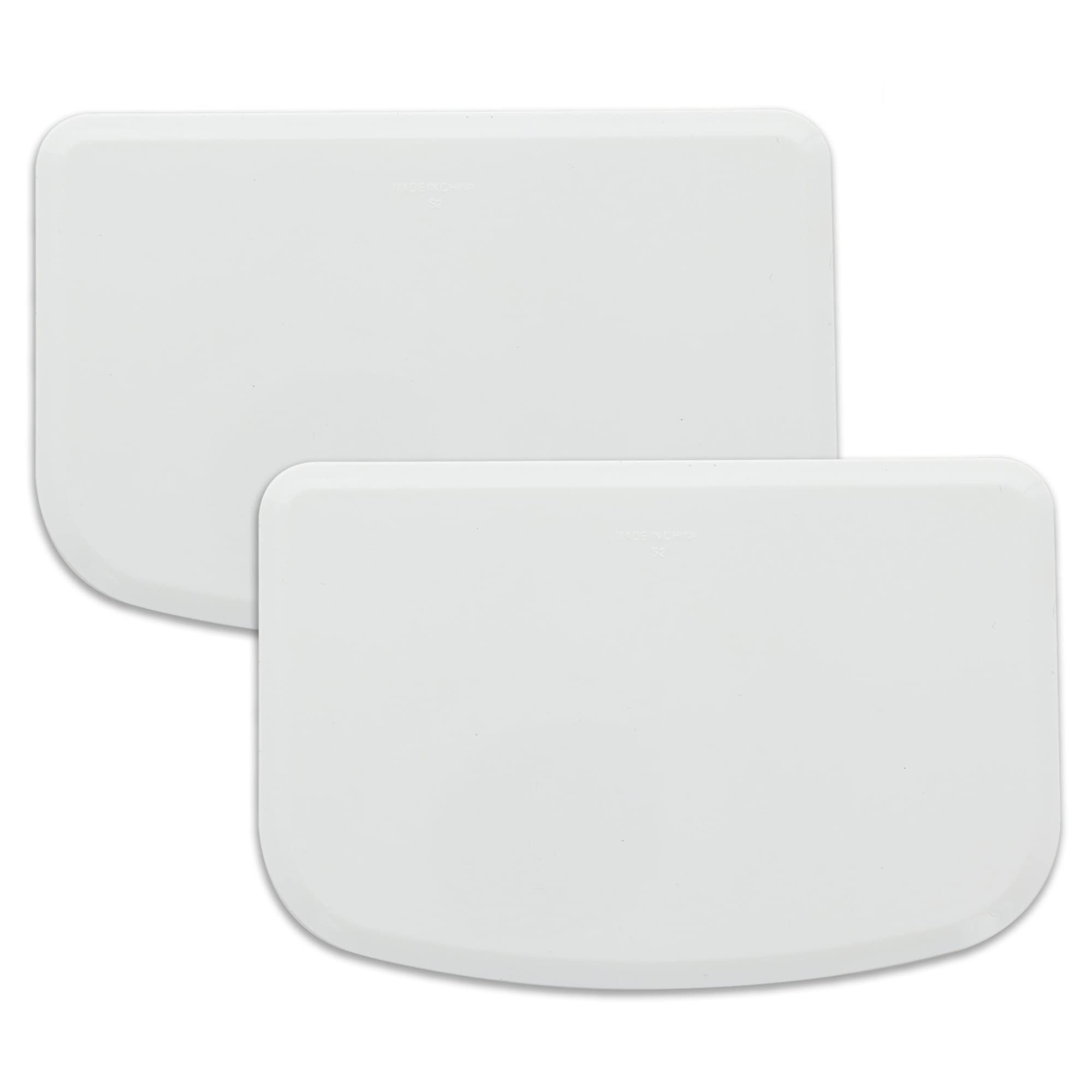 Plastic Bench Scraper for Baking - The Perfect Bowl Scraper, Dish Scraper, Bread Cutter, Dough Cutter, and Dough Scraper - Good Grip Pan Scraper for Kitchen Baking Tools 2 Piece, White - By RamPro