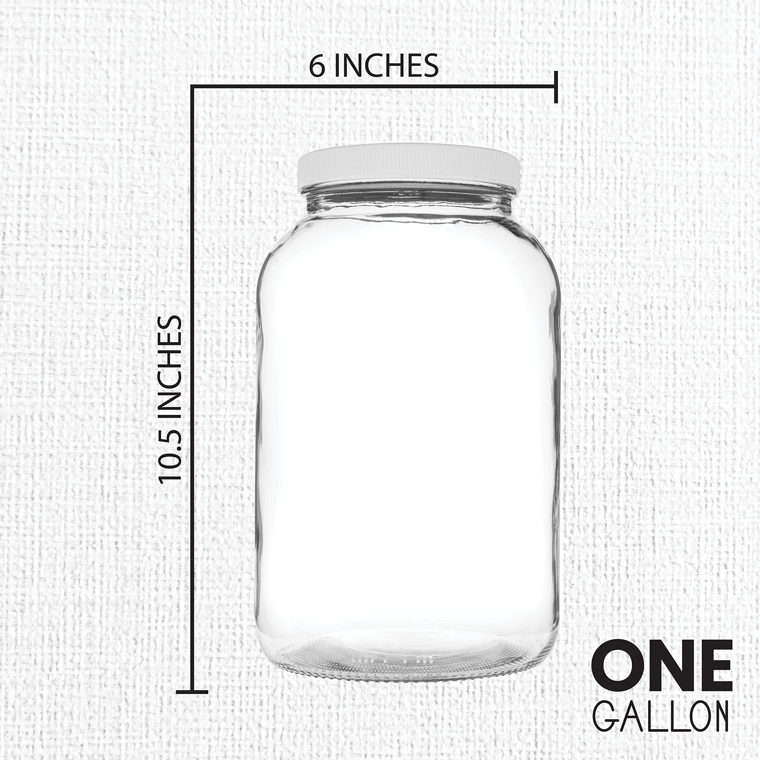 1 Gallon Protein Powder Container with Airtight Lid - Plastic Large Wide Mouth Jar - Pack of 2 - Made in USA