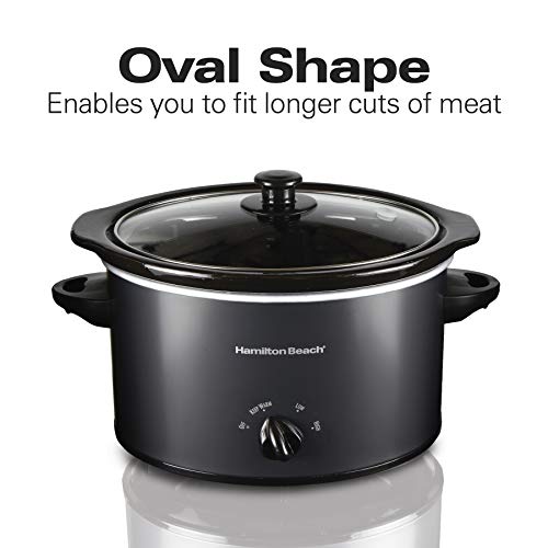 Hamilton Beach 3-Quart Slow Cooker With Dishwasher-Safe Crock & Lid, Matte Black (33231)