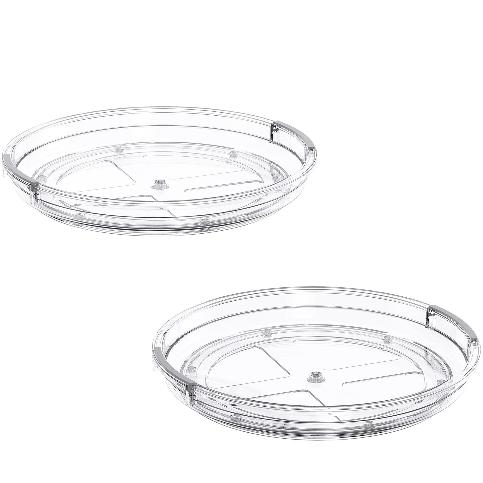 LAMU 2 Pack Lazy Susan Organizer 9.25 inch Turntable for Cabinet, Small Spice Organization for Cabinet, Kitchen, Pantry, Table Top, Fridge, Countertop, Medicine Cabinet Organizer, Clear