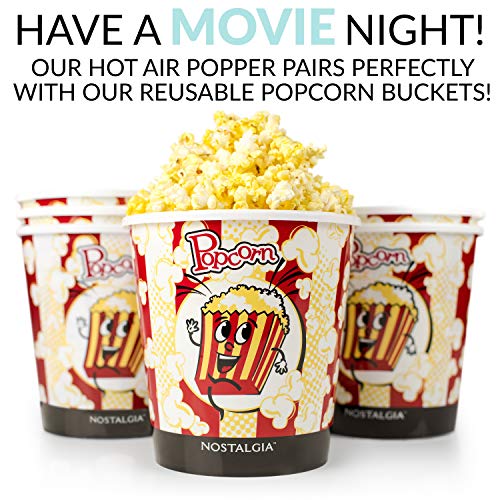Nostalgia Hot-Air Electric Popcorn Maker, 12 Cups, Healthy Oil Free Popcorn with Measuring Scoop, Retro Aqua
