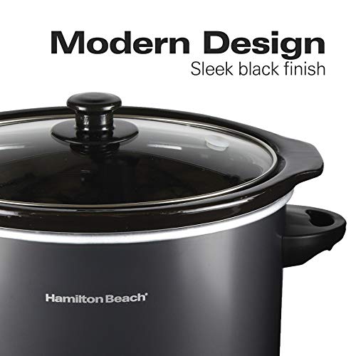 Hamilton Beach 3-Quart Slow Cooker With Dishwasher-Safe Crock & Lid, Matte Black (33231)