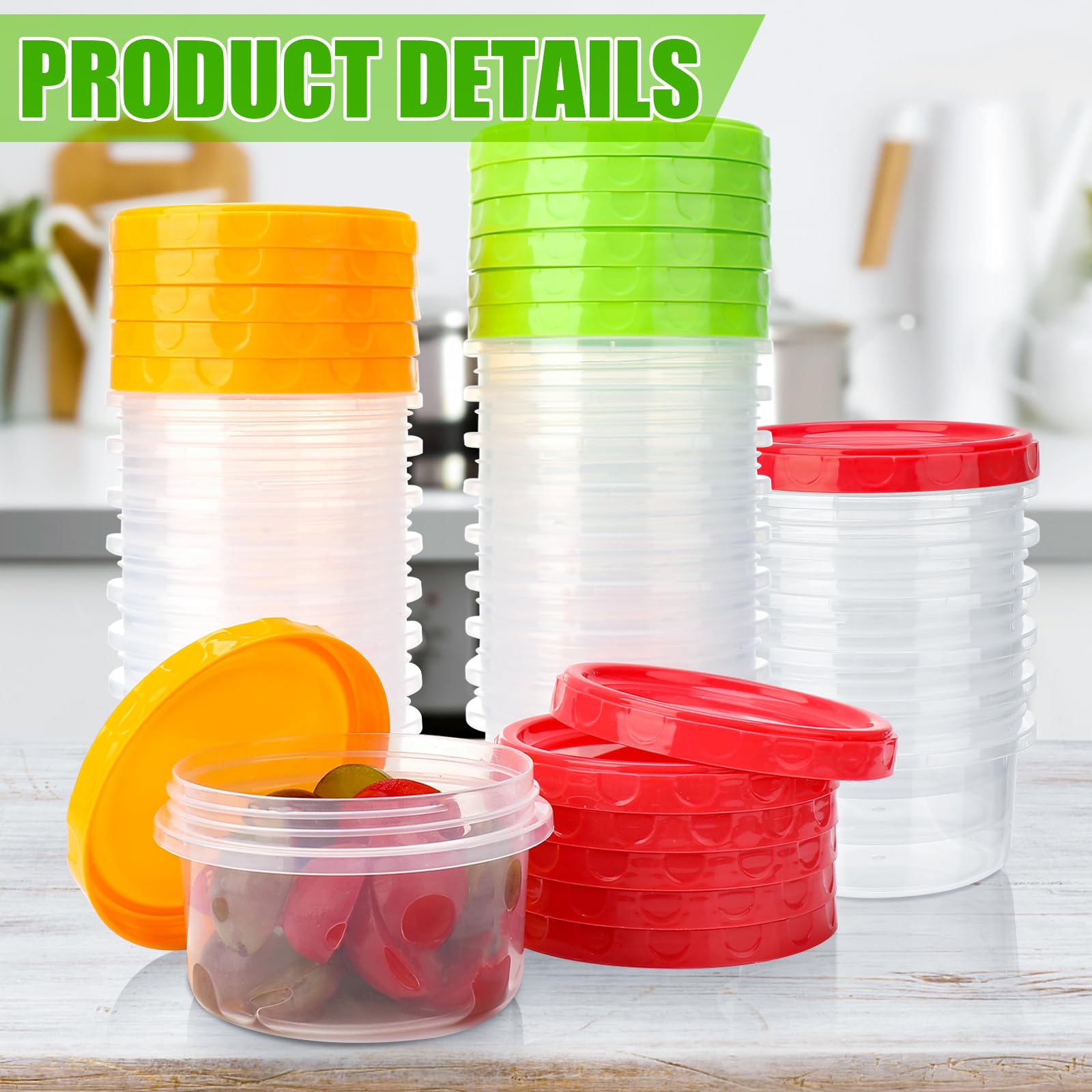 Xuelimei 18 pcs 8 oz/ 250ml Small Plastic Food Containers,Reusable Food Storage Containers with Lids Plastic Reusable Freezer Storage Containers, Leakproof & Airtight, Freezer Safe, Dishwasher Safe.