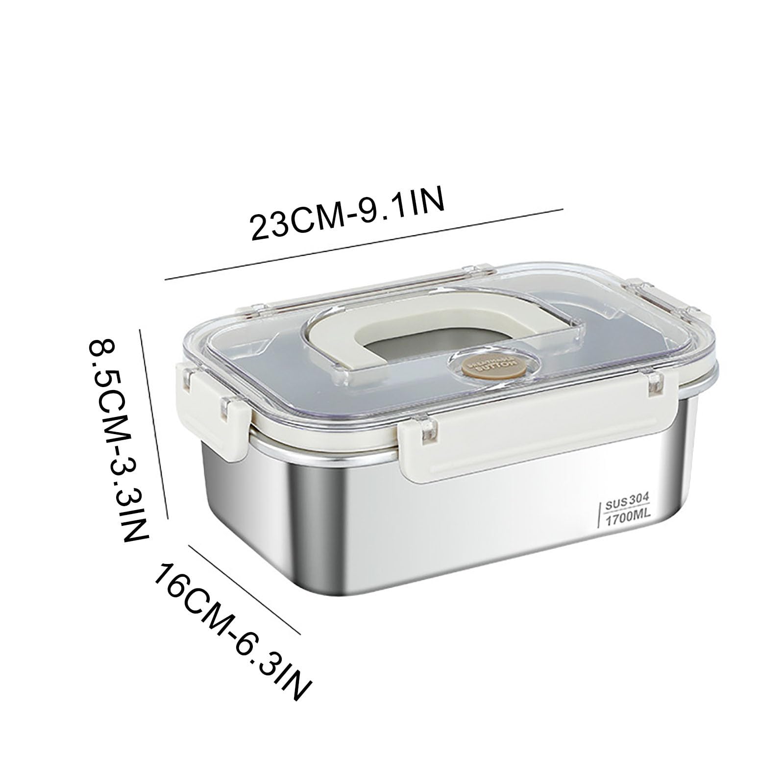 Stainless Steel Food Storage Containers with Handle Leak Proof & Airtight Lids For Kitchen,Meal Prep Lunch Box,Dishwasher Safe,Oven/Freezer/Microwave,Meal Prep Containers Reusable & Stackable (1700ML)