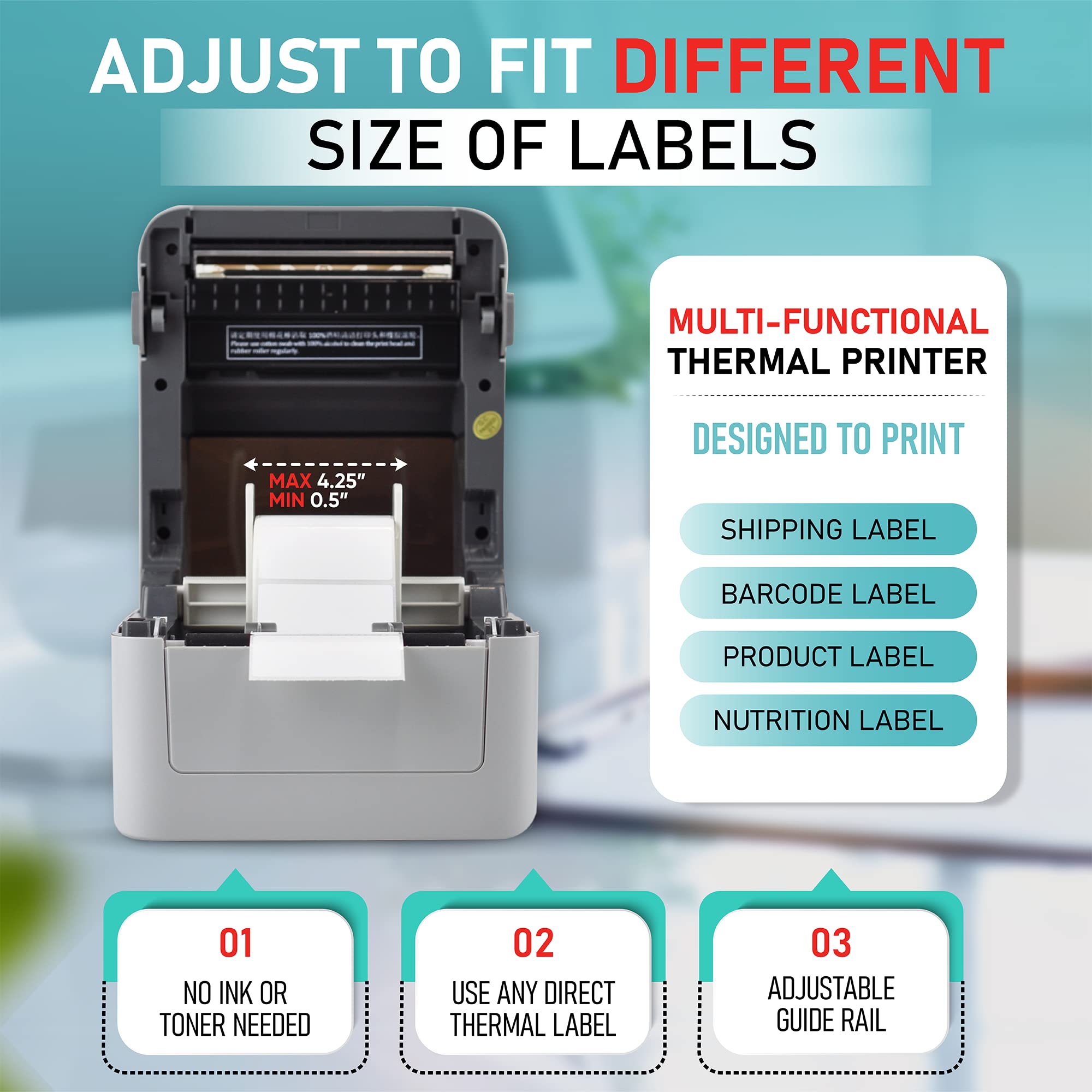 Arkscan 2054K-WF Wireless Shipping Label Printer for Windows Mac Chromebook Android for WiFi & USB, Support Amazon Ebay Paypal Shopify Shipstation UPS USPS FedEx Roll & Fanfold Direct Thermal Label