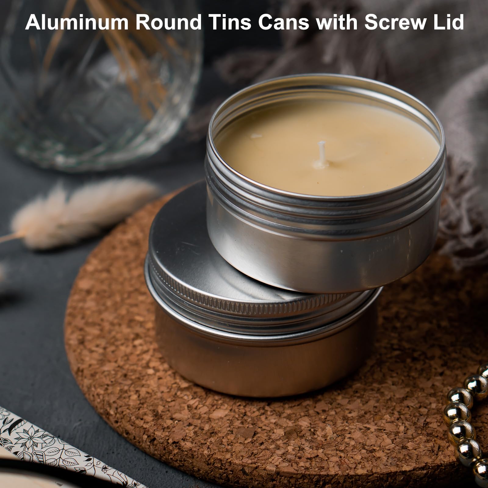uxcell 1 Oz Tin Cans, 20 Pcs Aluminum Round Tins, Travel Sized Small Metal Tins Cosmetic Sample Containers with Screw Lid for Lotion Bars Beard Balms Candles, Pink
