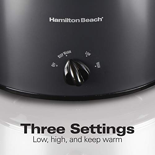 Hamilton Beach 3-Quart Slow Cooker With Dishwasher-Safe Crock & Lid, Matte Black (33231)
