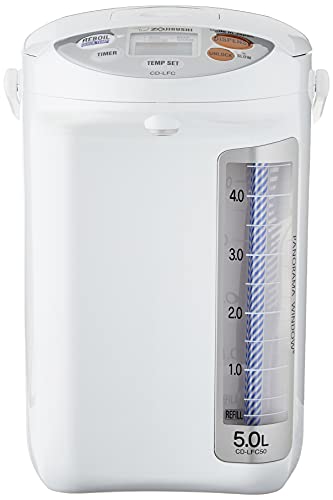 Zojirushi Micom Water Boiler and Warmer, 169 oz/5.0 L, White