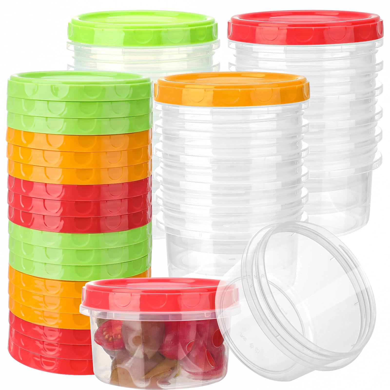 Xuelimei 18 pcs 8 oz/ 250ml Small Plastic Food Containers,Reusable Food Storage Containers with Lids Plastic Reusable Freezer Storage Containers, Leakproof & Airtight, Freezer Safe, Dishwasher Safe.