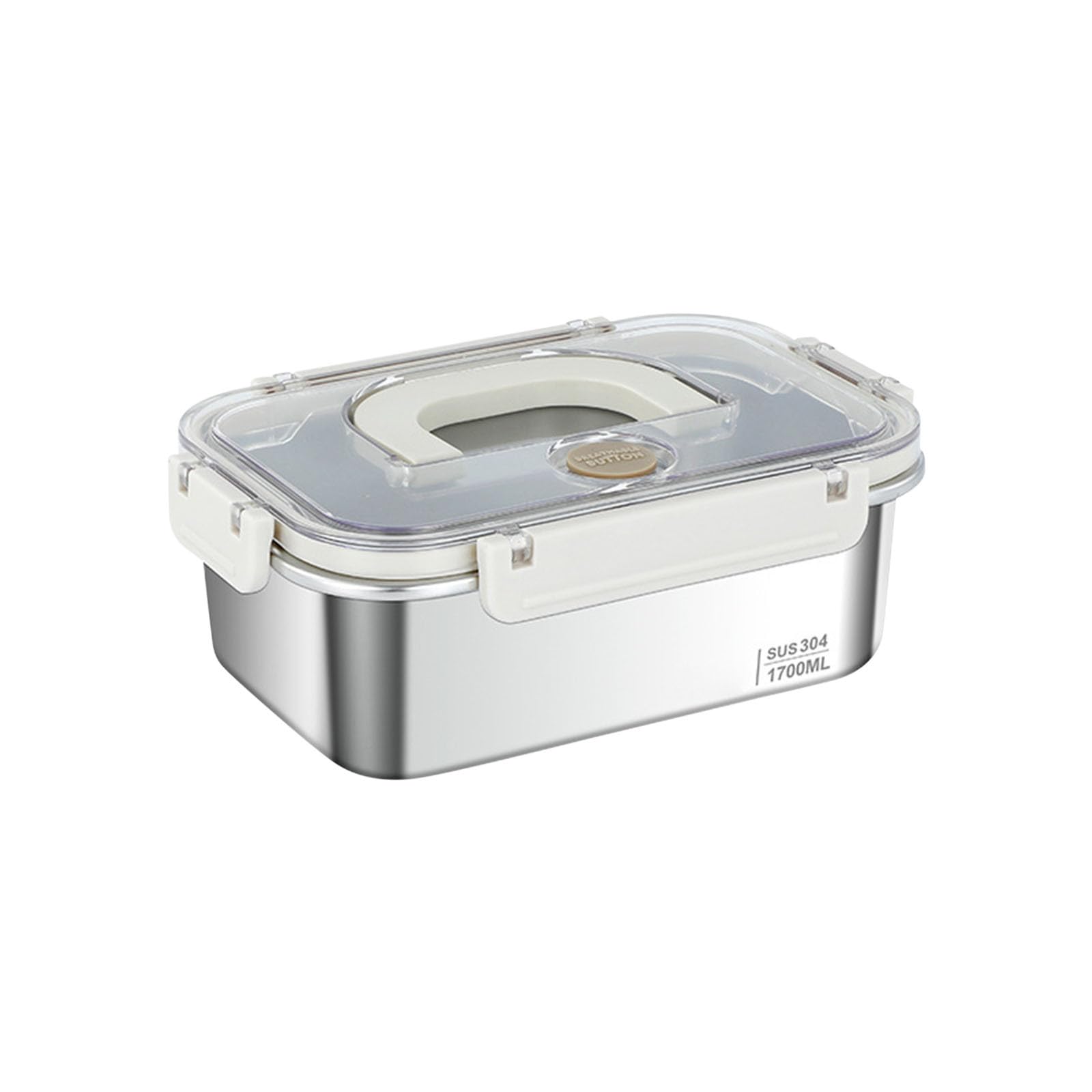 Stainless Steel Food Storage Containers with Handle Leak Proof & Airtight Lids For Kitchen,Meal Prep Lunch Box,Dishwasher Safe,Oven/Freezer/Microwave,Meal Prep Containers Reusable & Stackable (1700ML)