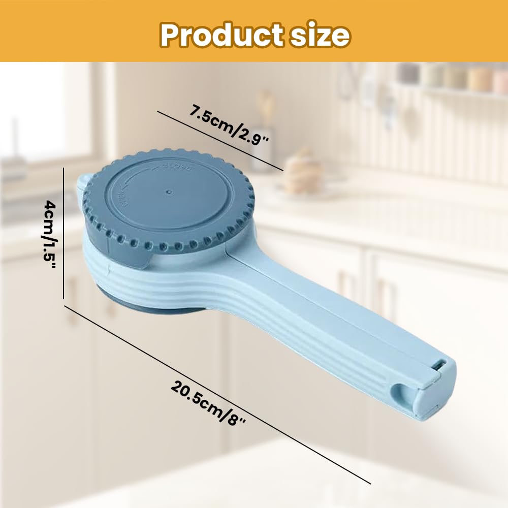 Soputry Bag Clip with Pour Spout, Food Bag Sealing Clip, Reusable Plastic Cap Sealer for Snack (2)