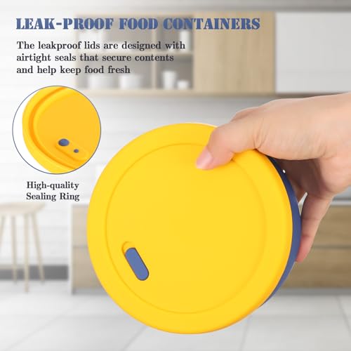 Silicone Food Containers with Lids,Set of 4 Airtight Food Storage Containers for Lunch,Meal Prep&Storage,Premium BPA-FREE Silicone Lunch Containers Lunch Box,Leak Proof,Microwavable and Freezer Safe