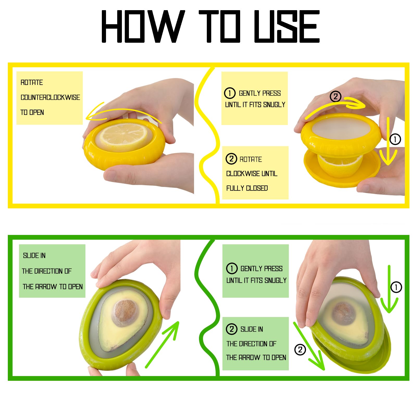AEKTBY Silicone Fruit and Vegetable Anti-Oxidation Storage Box | Onion Storage | Avocado Saver | Set of 4 Reusable Storage Containers for Fridge