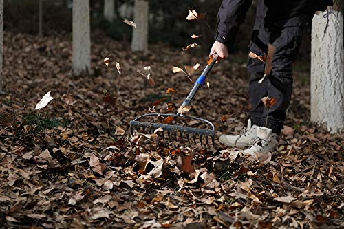 FLY HAWK 5 FT Bow Rake Heavy Duty,for lawns Raker to Gather Fallen Leaves, Weeds,Strong Hold When Working – Rust-Free(5 FT)