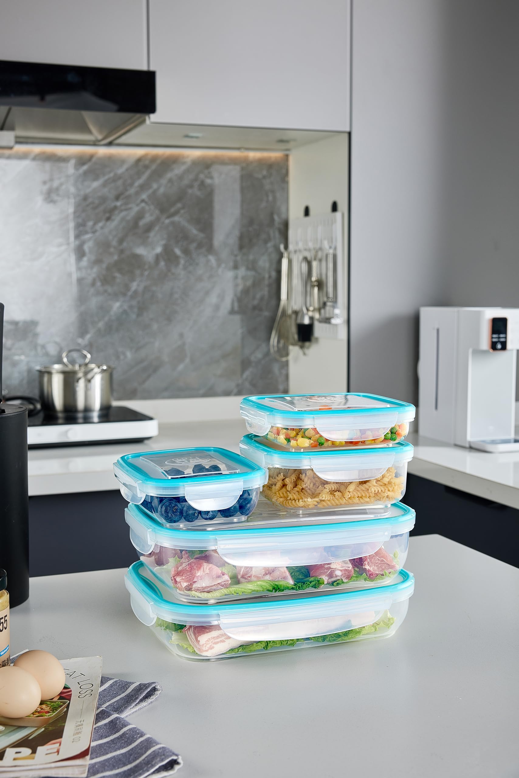 24 Airtight Food Storage Containers set, Freezer Safe, BPA-Free, Leakproof and Microwave/Dishwasher Safe Plastic Pantry Kitchen and Meal Prep Containers, Ideal for Lunch, Leftovers and Kitchen Storage