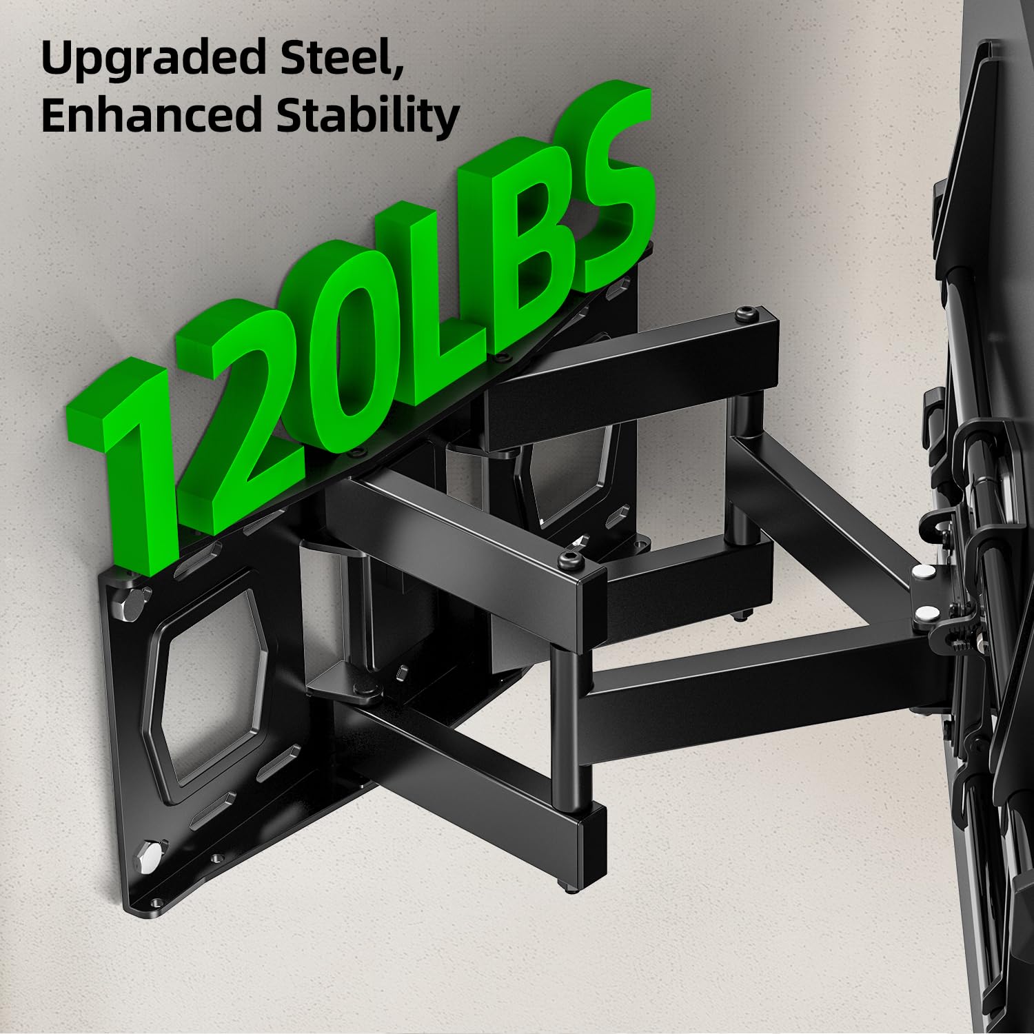 USX MOUNT Full Motion TV Wall Mount for 42"-80" TVs, Swivel and Tilt TV Mount , Wall Mount TV Bracket with Articulating 6 Arms, Max VESA 600x400mm, 110 lbs, 16" Wood Studs with Wall Drilling Template