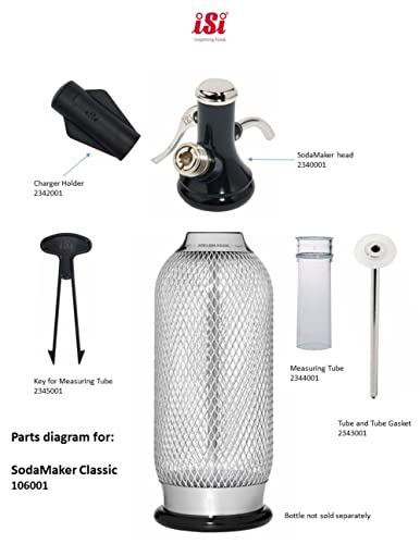 iSi North America Soda Siphon Classic Mesh Sodamaker for Making Carbonating Beverages, 1 Quart, Stainless Steel