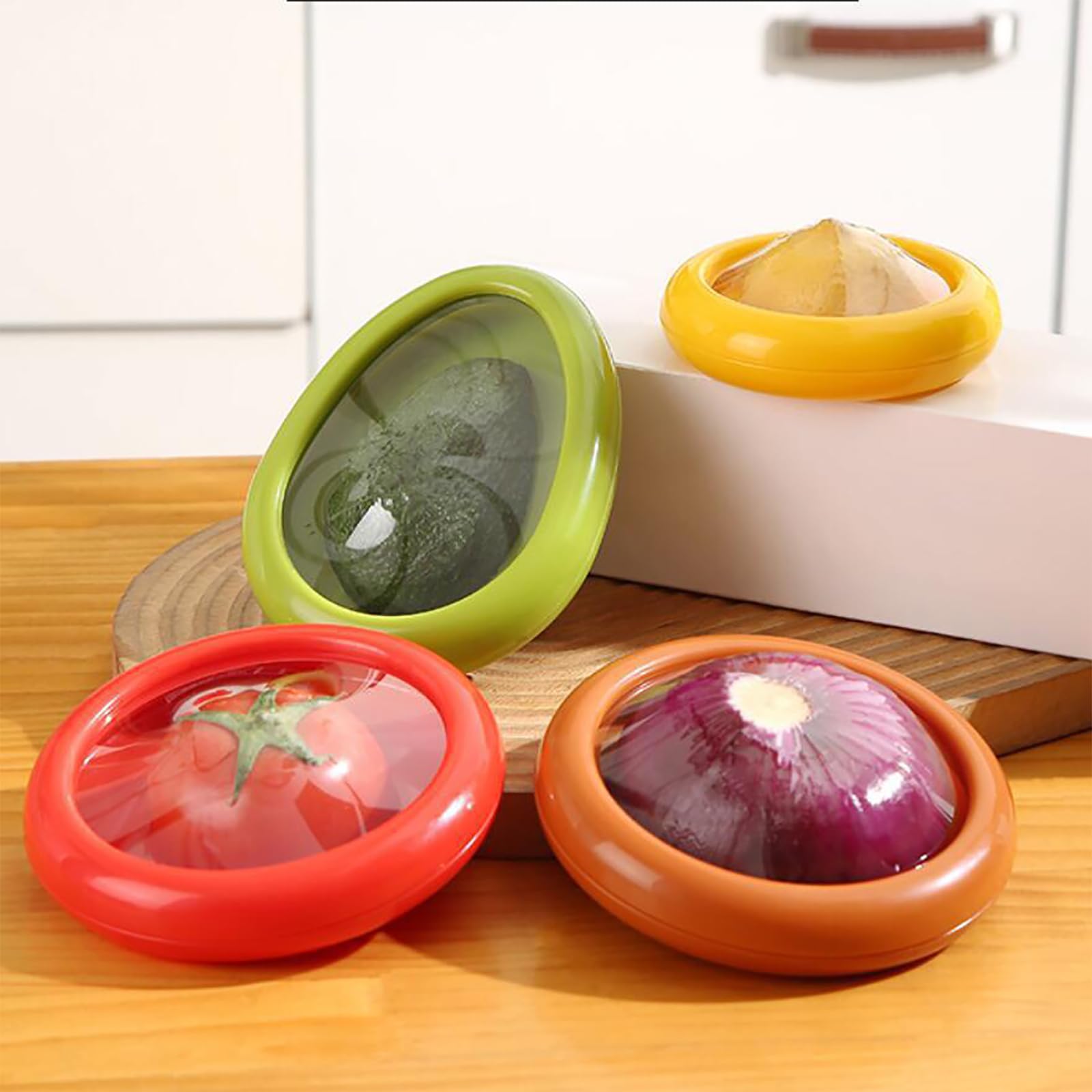 crazyliandlin Fruit Storage Containers For Fridge,Silicone Fruit Storage Box,Silicone Fruit and Vegetable Storage Containers Set for Fridge Keep Fresh(4 Pcs)