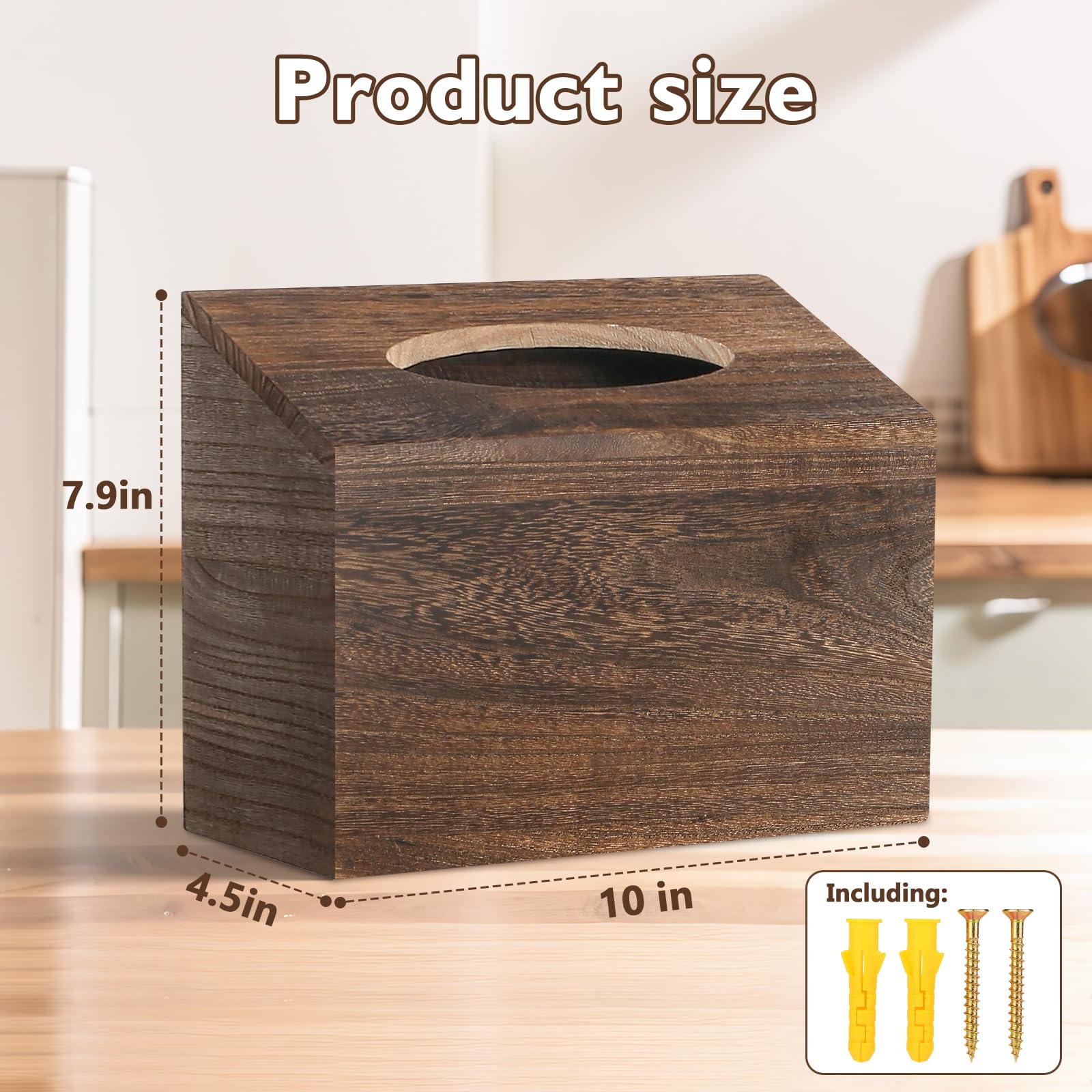 Hand Towel Box Cover Compatible with Kleenex Disposable Paper Hand Towels Wood Bathroom Paper Towel Holder for Tabletop, Bathroom, Office (Brown)