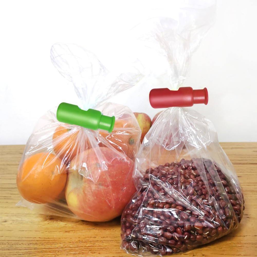 Bag Clips, Upgrade Squeeze and Lock Chips Bread Bag Clips, Grip Sticks Bag Sealers, Snack Bread Closer Clip, Plastic Sealing Clip for Bread, Food Clips for Bags, Bag Closure Clips (Colorful, 6PCS)
