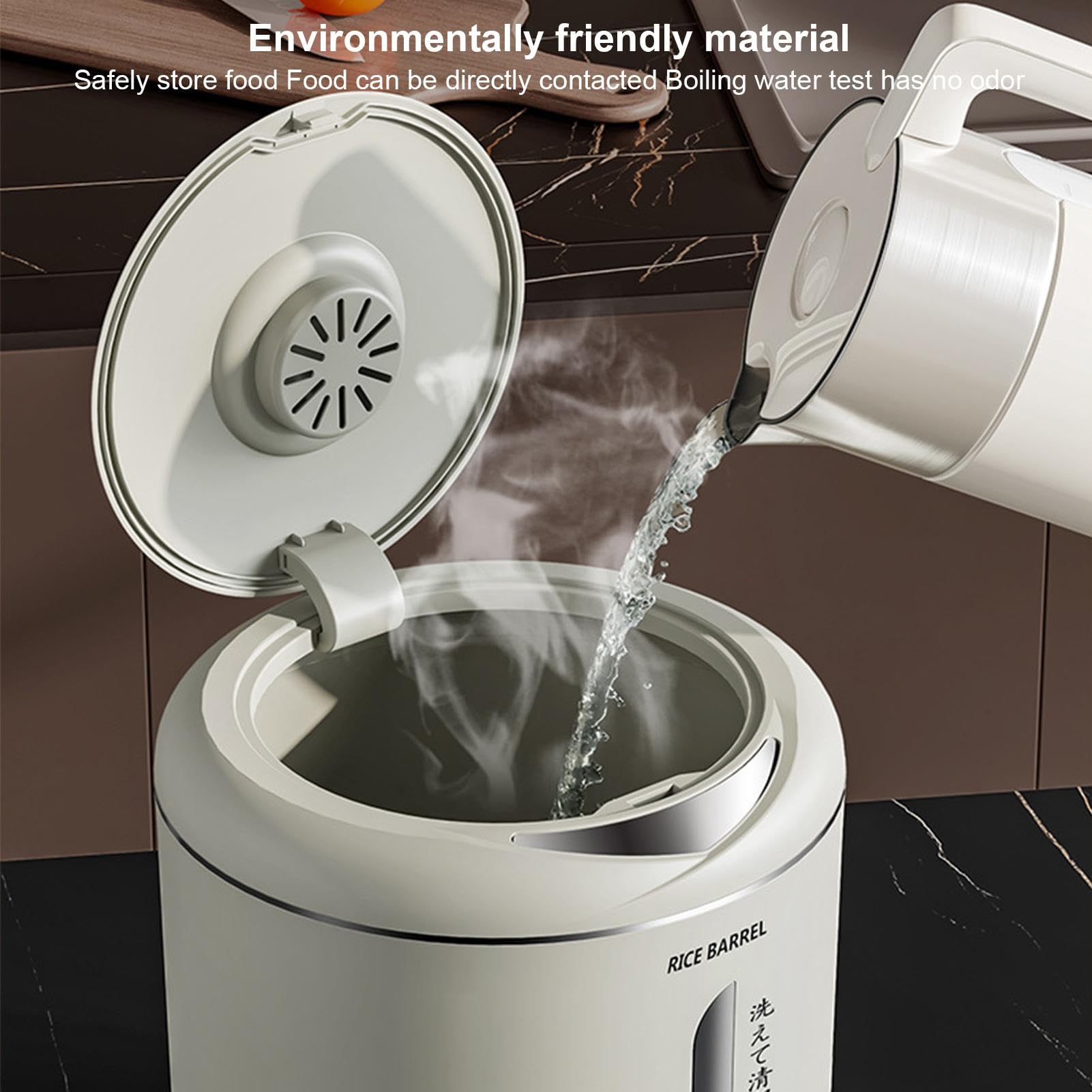 Rice Airtight Storage Container - Cereal Dry Food Flour Bin, Moisture Proof Barrel | Large Capacity Grain Storage Box Rice Dispenser, Kitchen Dry Food Storage Bin Cereal Containers for Flour Pasta