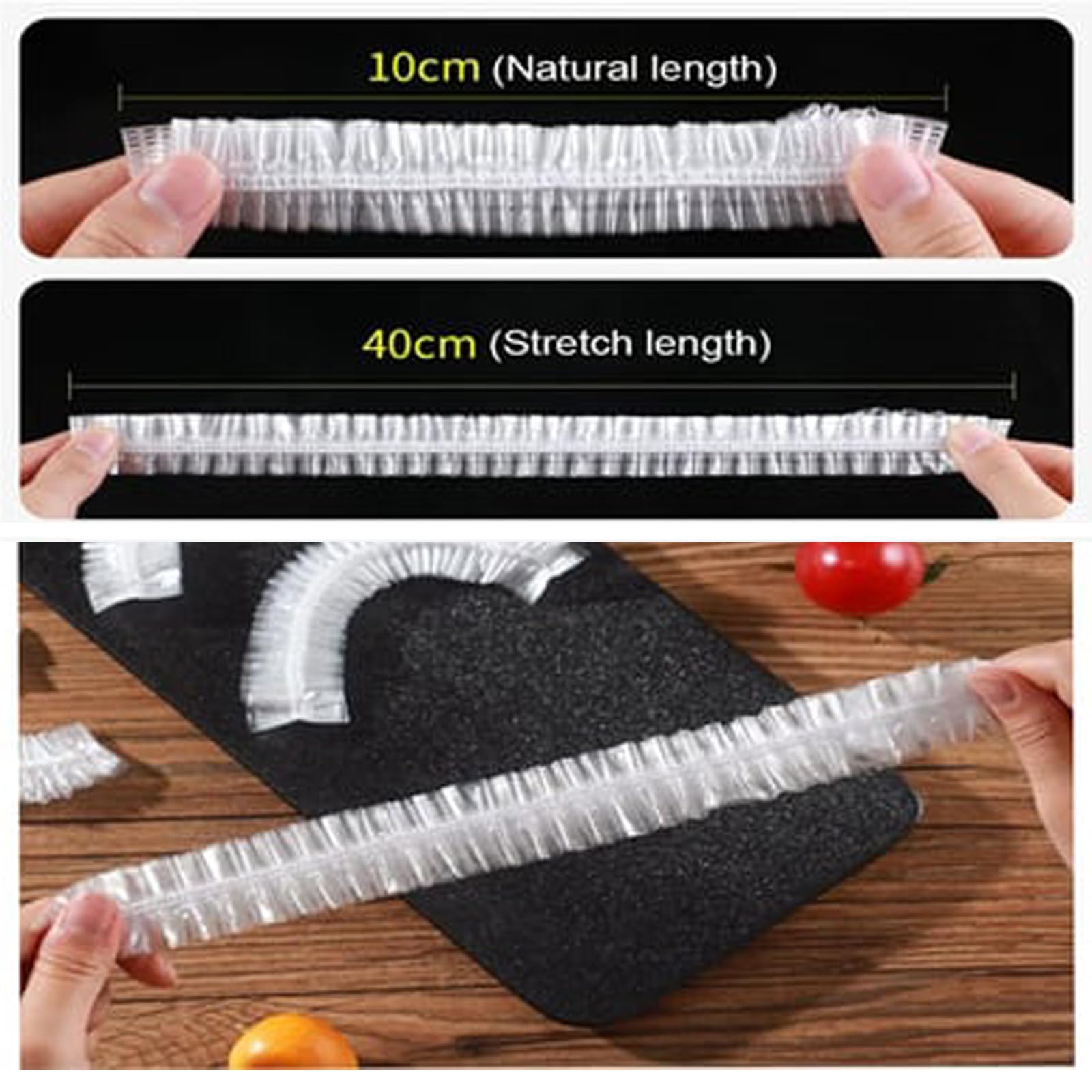 Dirtychop Reusable Fresh Keeping Bags/200PCS, Food Storage Covers Reusable Stretch Plastic Wrap Bowl Covers, Universal Food Tents/Food Covers for Outdoors, Kitchen (300 Pcs)